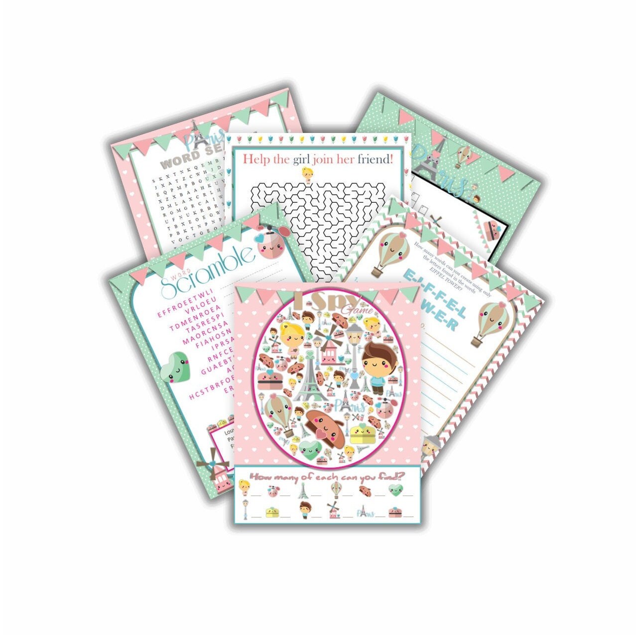 French Paris Themed Printable Games - Etsy