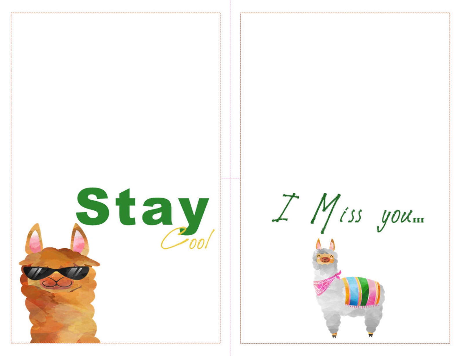 Llama Cards-printable Digital Cards-digital Cards-instant - Etsy
