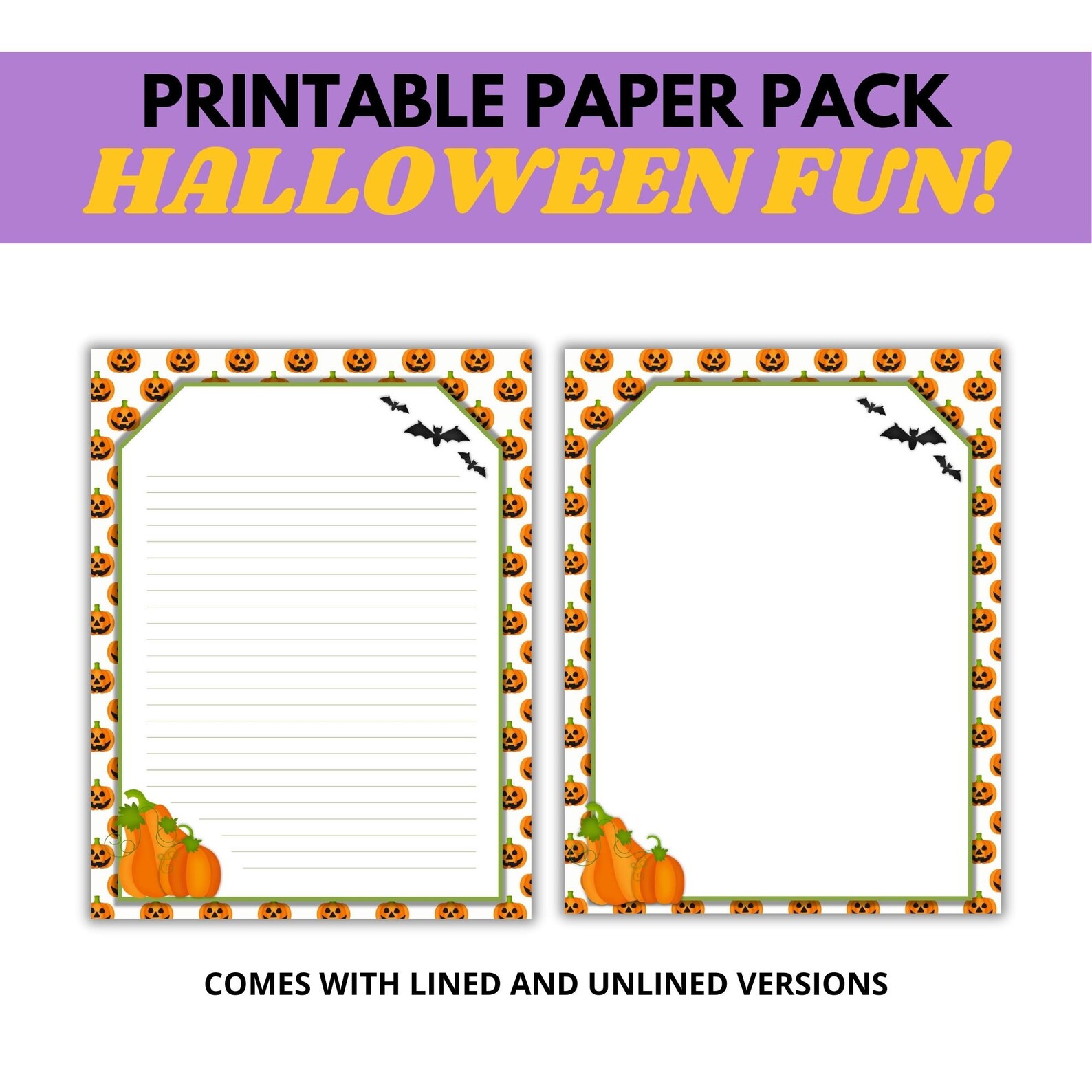 Spooky Halloween Printable Stationery Set for Letter Writing and Kids ...