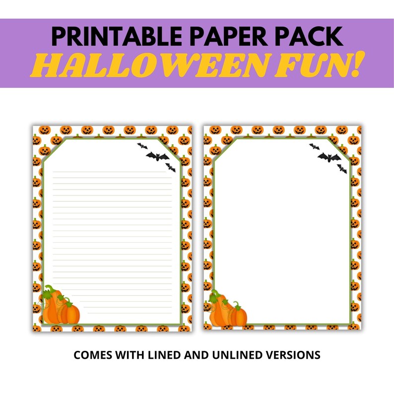 Spooky Halloween Printable Stationery Set for Letter Writing and Kids ...