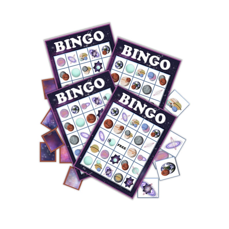 Solar System Printable Bingo Cards-planets-outer Space - Etsy