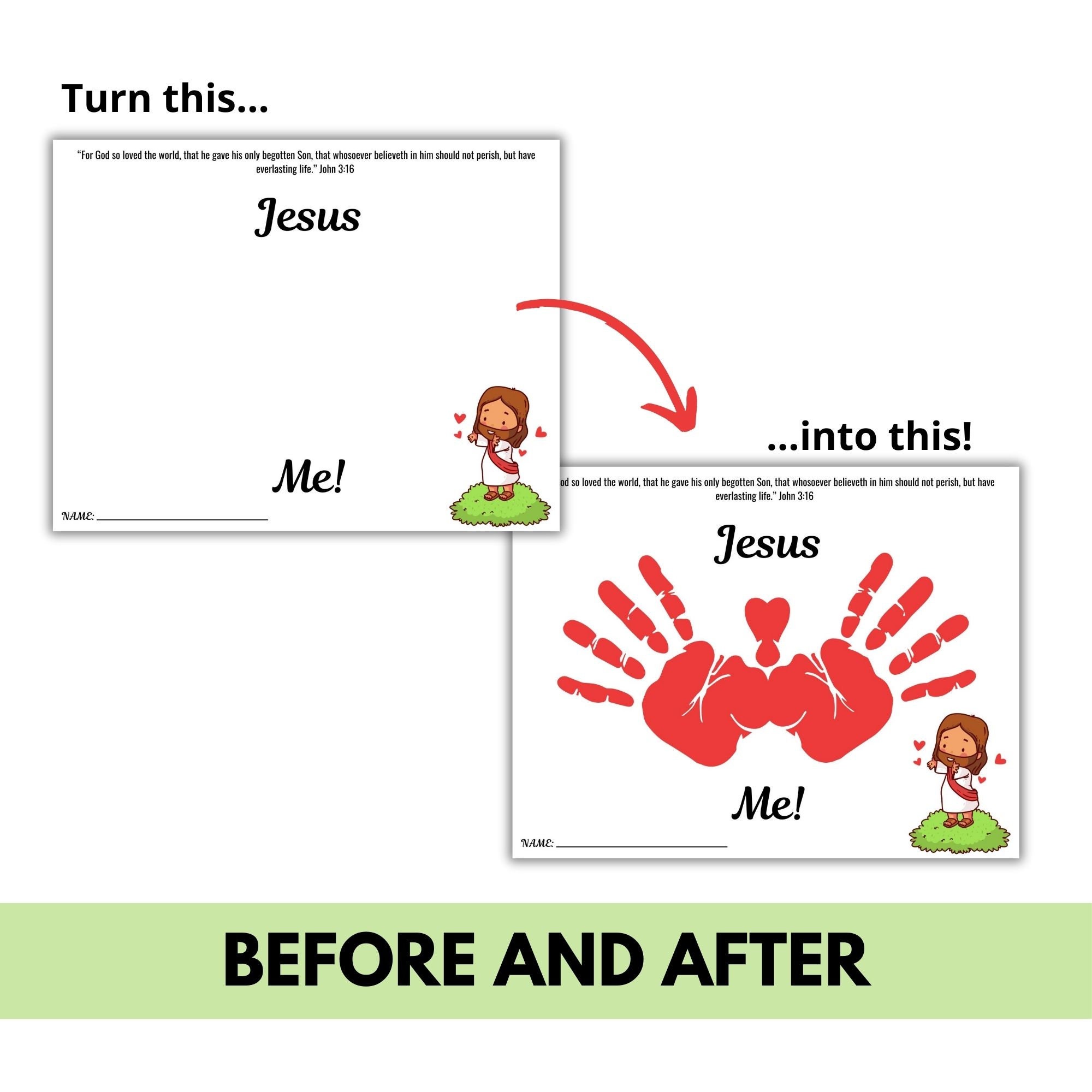 Jesus Loves Me Handprint, Jesus Loves Me Printable Template, Sunday ...