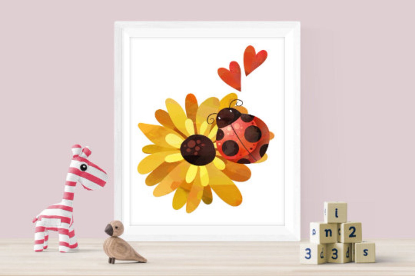 Sunflower Wall Art-ladybug-digital Download-nursery Decor - Etsy