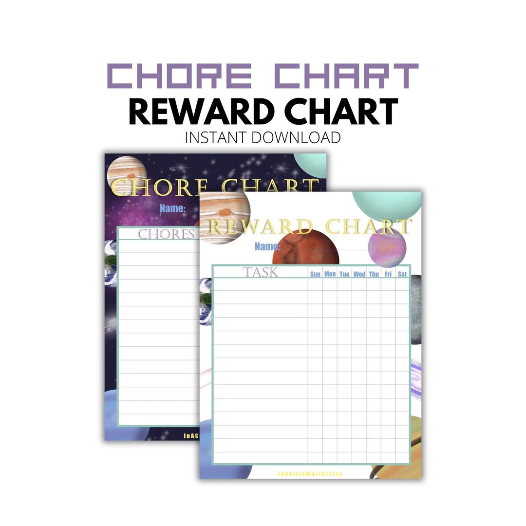 Galaxy Responsibility Chart & Reward Chart Set - Etsy