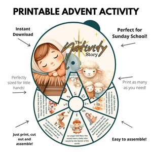 Nativity Story Wheel Printable - Kids Christmas Activity - Advent Craft ...