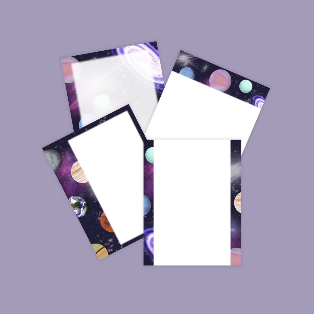 Outer Space Printable Letter Stationary/astronomy Stationery/snail Mail ...