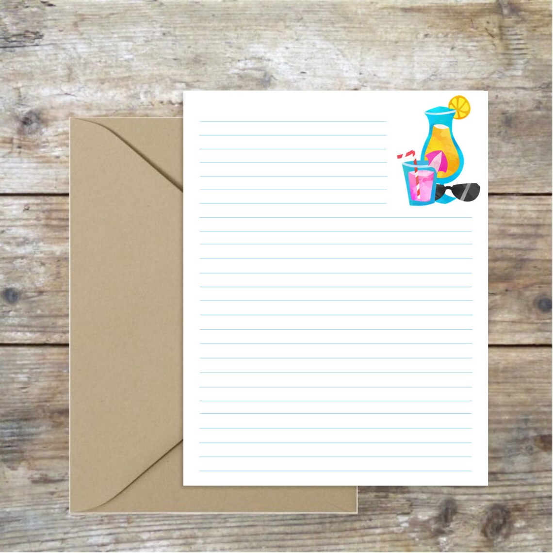 Summer Pool Party-printable Stationary - Etsy