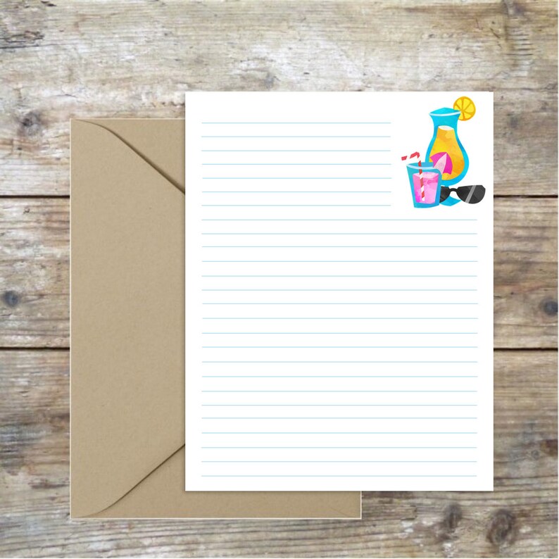 Summer Pool Party-printable Stationary - Etsy