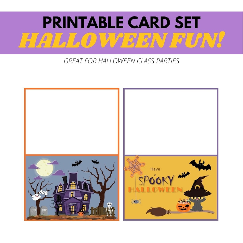 Kid's Halloween Cards, Happy Halloween Cards for Kids, Blank Halloween ...