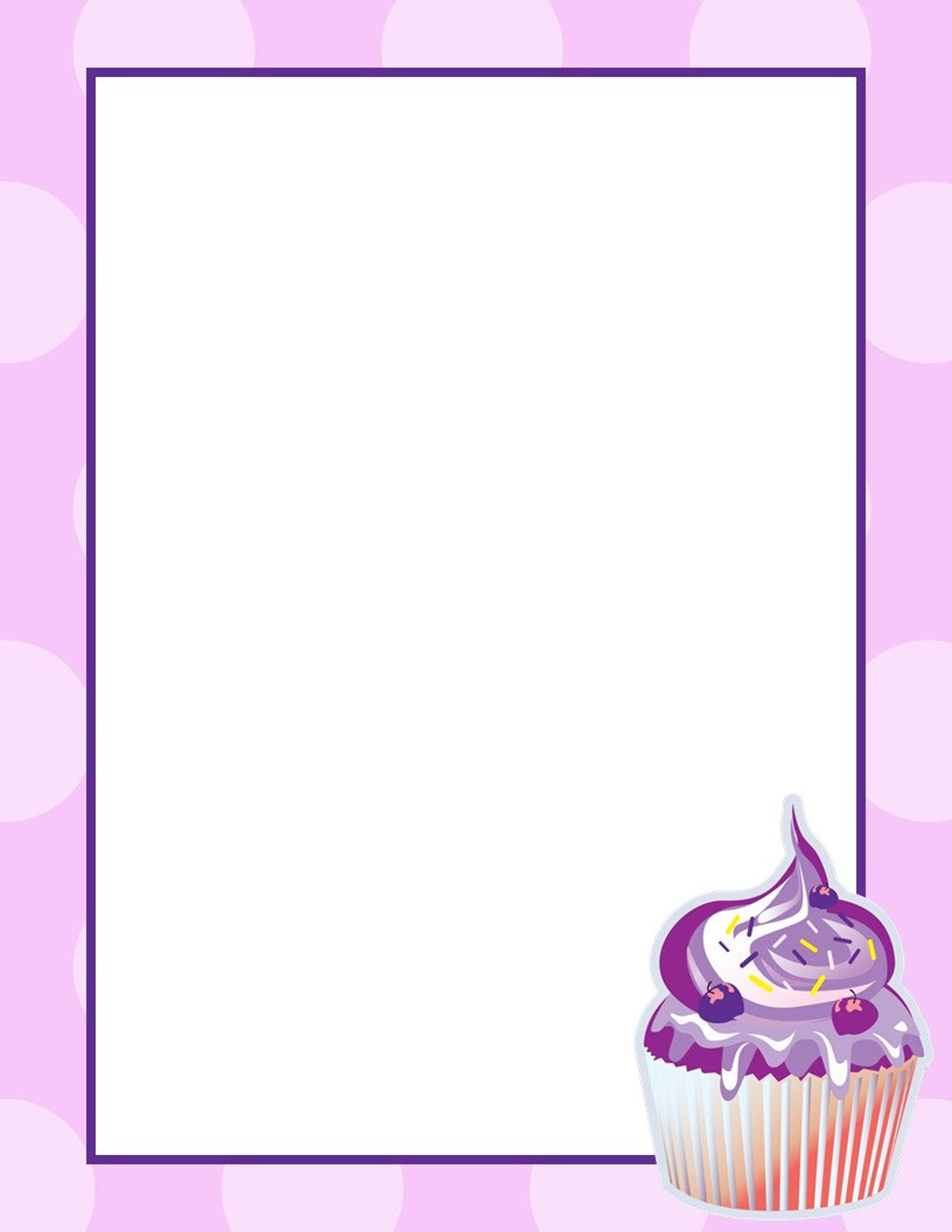 Cupcake Stationary Kit/cupcake Printable/cupcake Paper - Etsy