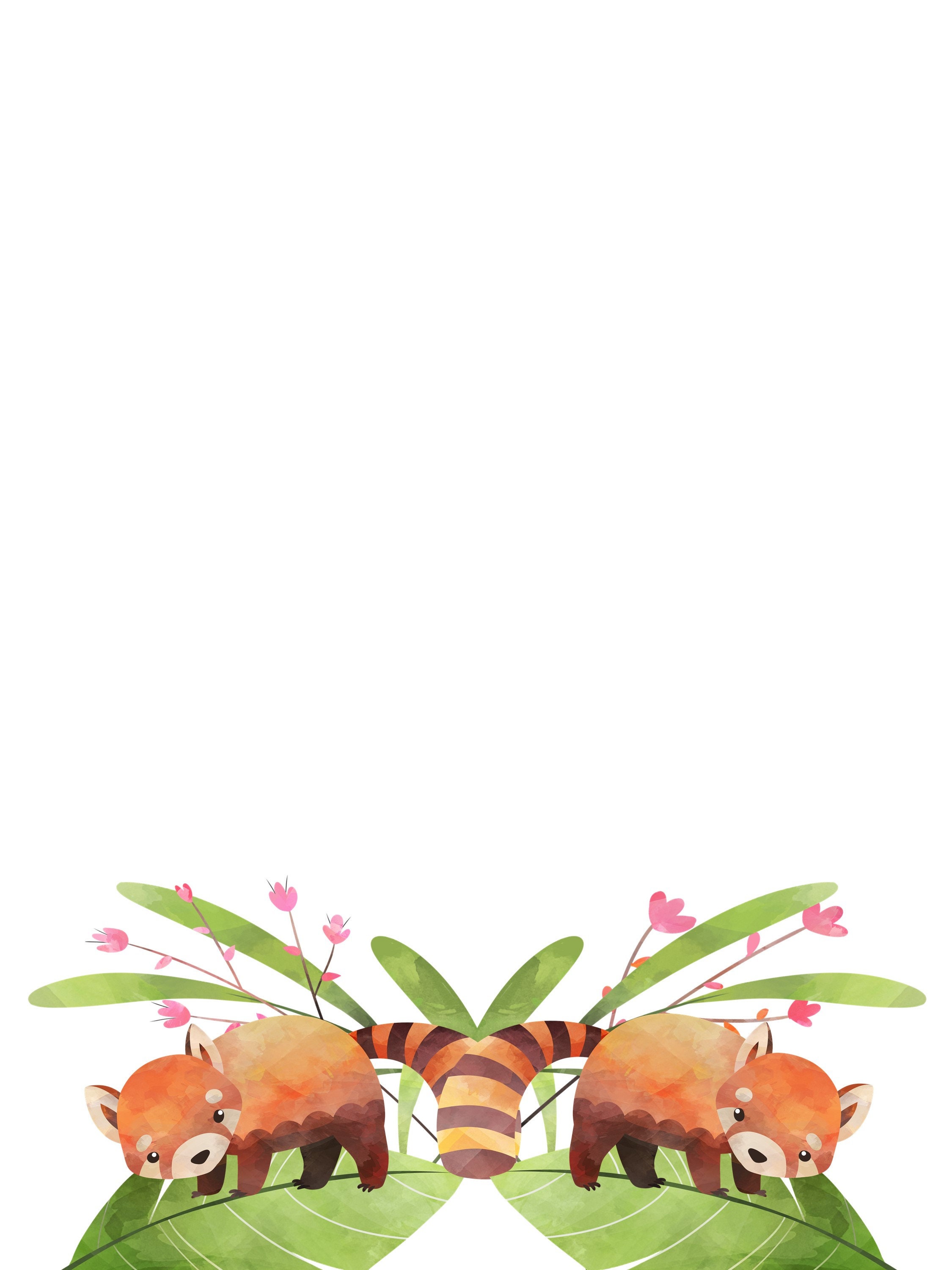 Red Panda Cute Stationary Set ~ Lined and Unlined ~ Pen Pals ~ Letter ...