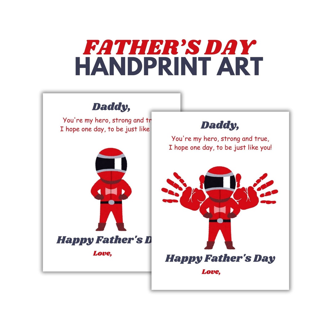 Hero Father's Day Handprint Art, Father's Day Craft, Dad Handprint ...