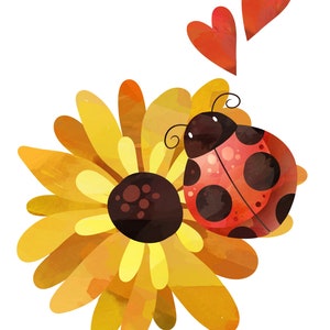Sunflower Wall Art-ladybug-digital Download-nursery Decor - Etsy