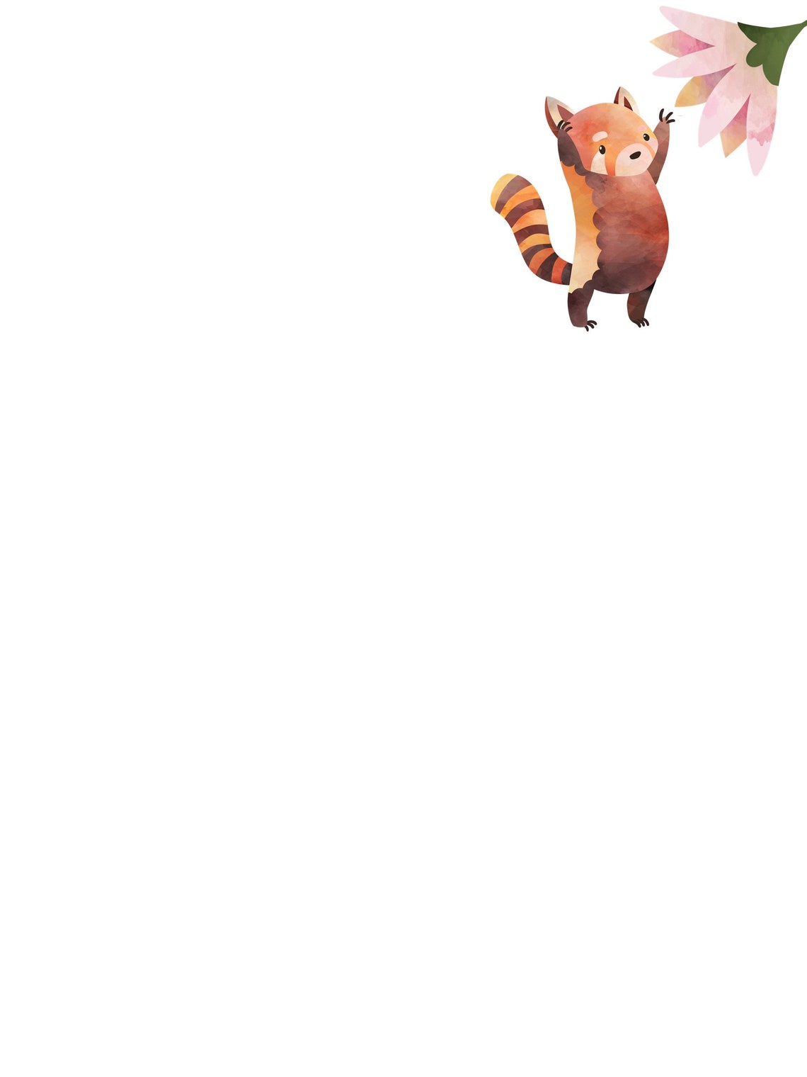 Red Panda Cute Stationary Set ~ Lined and Unlined ~ Pen Pals ~ Letter ...