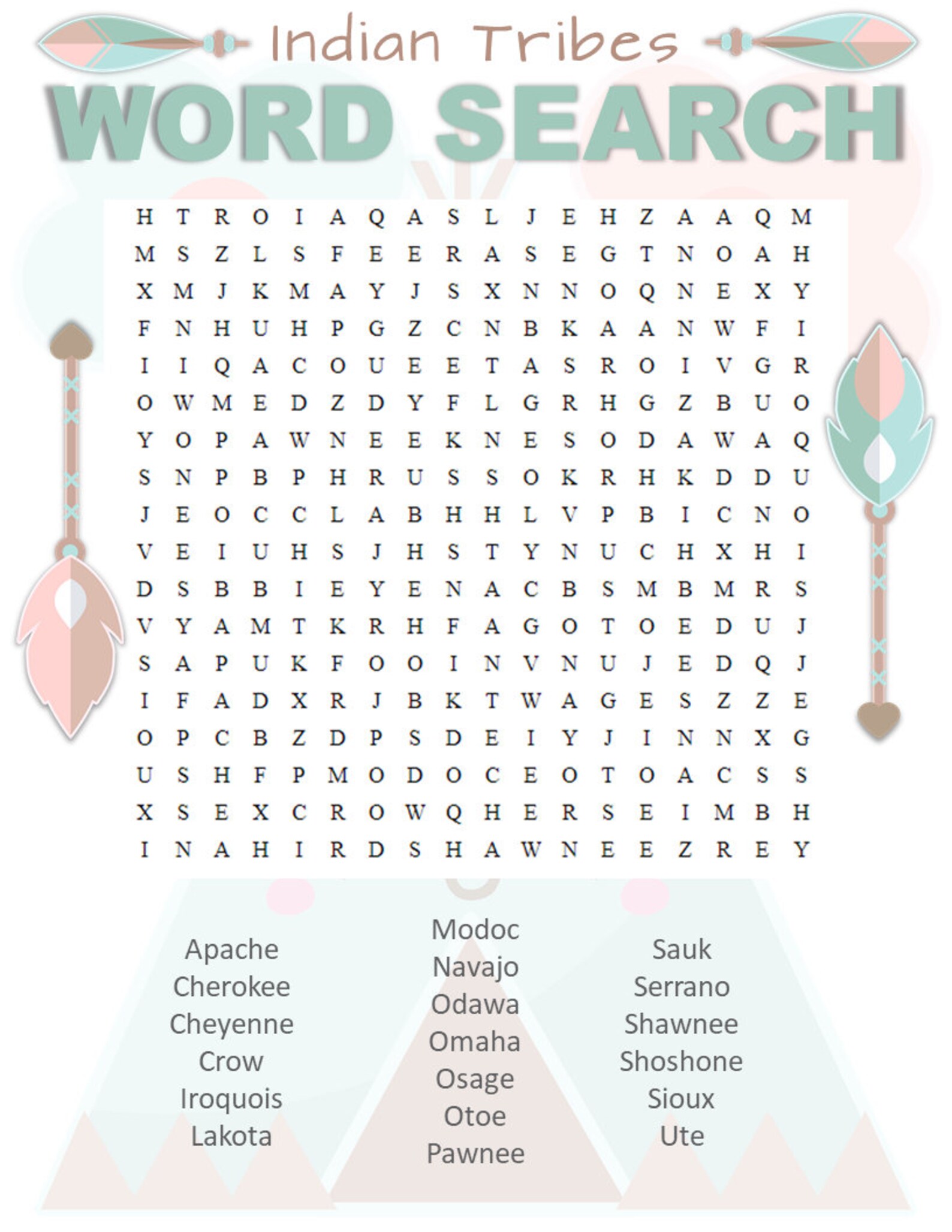 Tribal Games-printable Games for Kids - Etsy