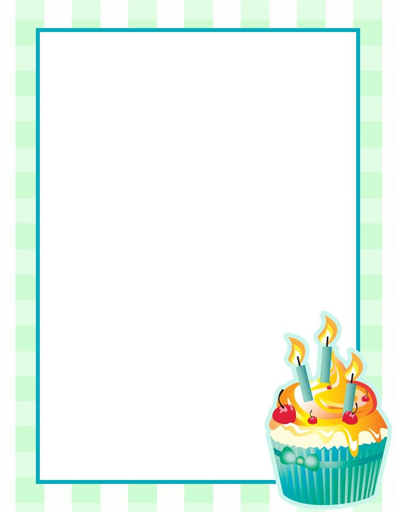 Cupcake Stationary Kit ~ Cupcake Printable Paper ~ Cute Stationery ...