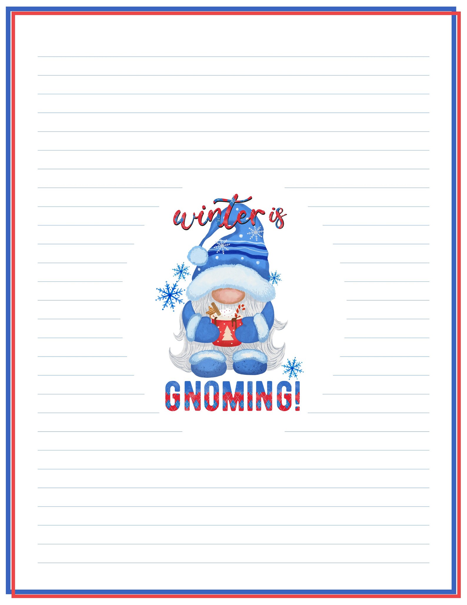 Christmas Gnomes ~ Christmas Stationery Printable ~ Downloadable ...