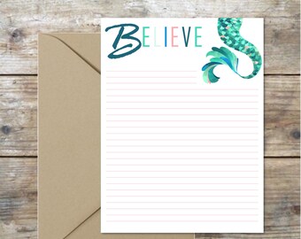 Blue Ocean Printable Writing Paper Set of 8 Cute Dolphin - Etsy