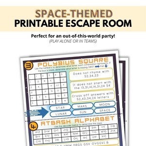 Escape Room Printable for Kids Space Escape Room Escape Room Party for ...