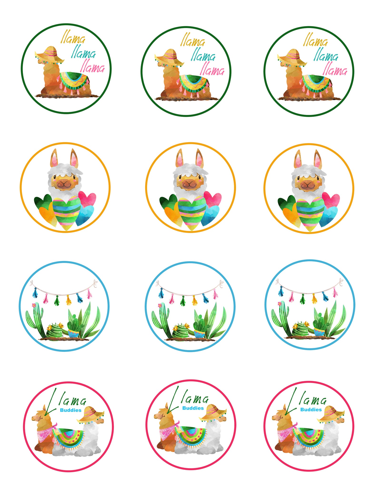 Llama Birthday Printable Bundle, Llama Party Decor, Girls Llama Party ...