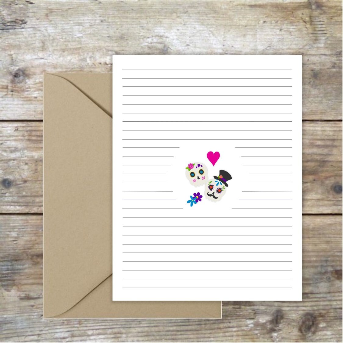 Sugar Skull Digital Stationary/sugar Skull Girl Stationery/day of the ...