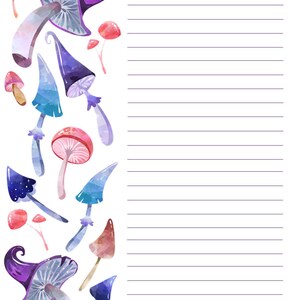 Mushroom Stationery Set: Lined Letter Writing Paper (digital Download ...
