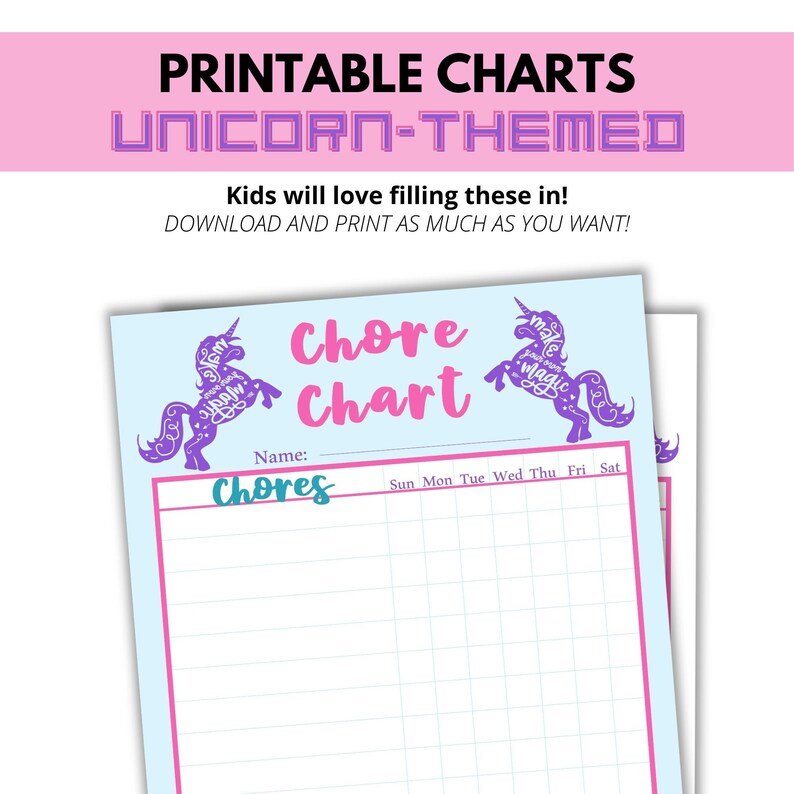 Chore Chart & Reward Chart Set Responsibility Chart Chore Chart ...