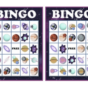 Solar System Printable Bingo Cards-planets-outer Space - Etsy