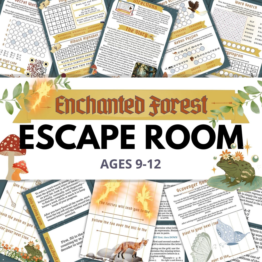 Enchanted Forest Escape Room Printable, Escape Kits, Escape Room for ...