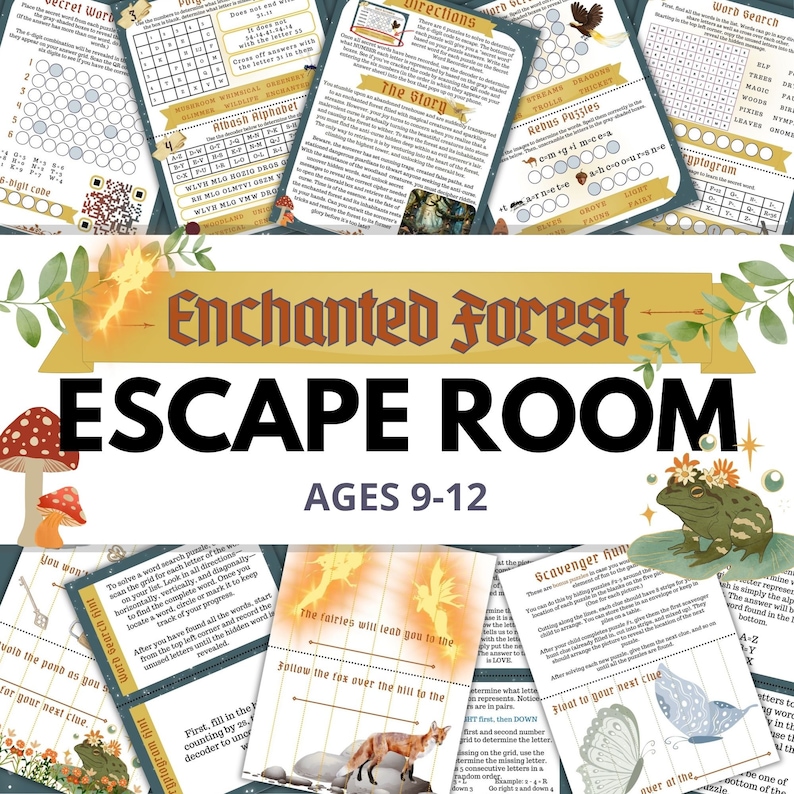 Enchanted Forest Escape Room Kit: Kids Puzzle Game (printable) - Etsy