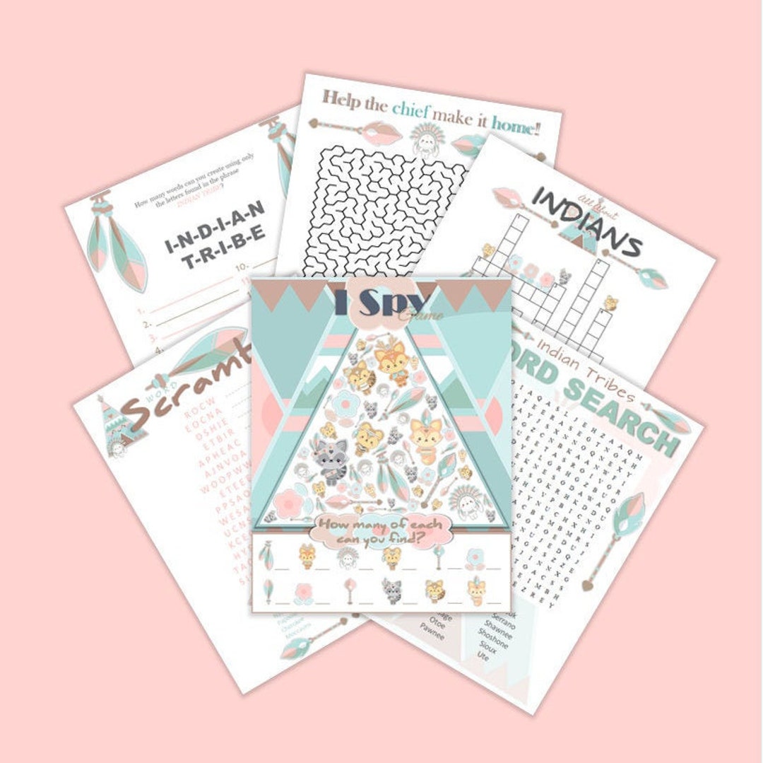 Tribal Games-printable Games for Kids - Etsy
