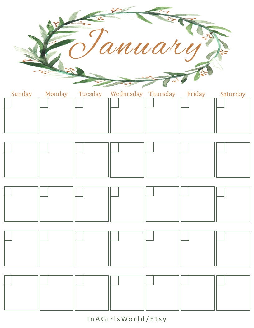 Cottagecore Calendar-pdf Calendar-desk Calendar Floral-desk Calendar ...