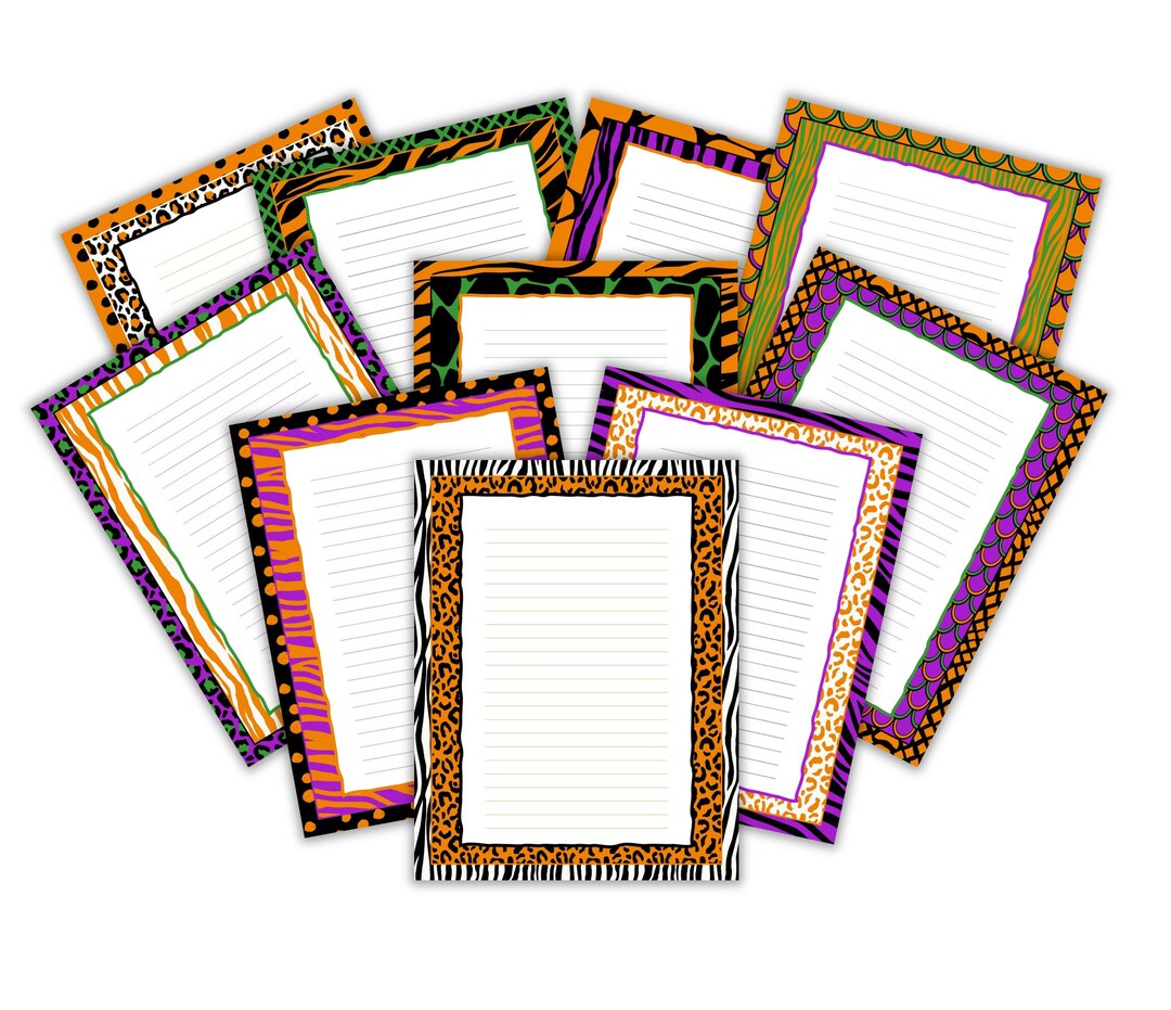 Halloween Letter Writing Paper, Animal Print Paper, US Letter, A5 ...