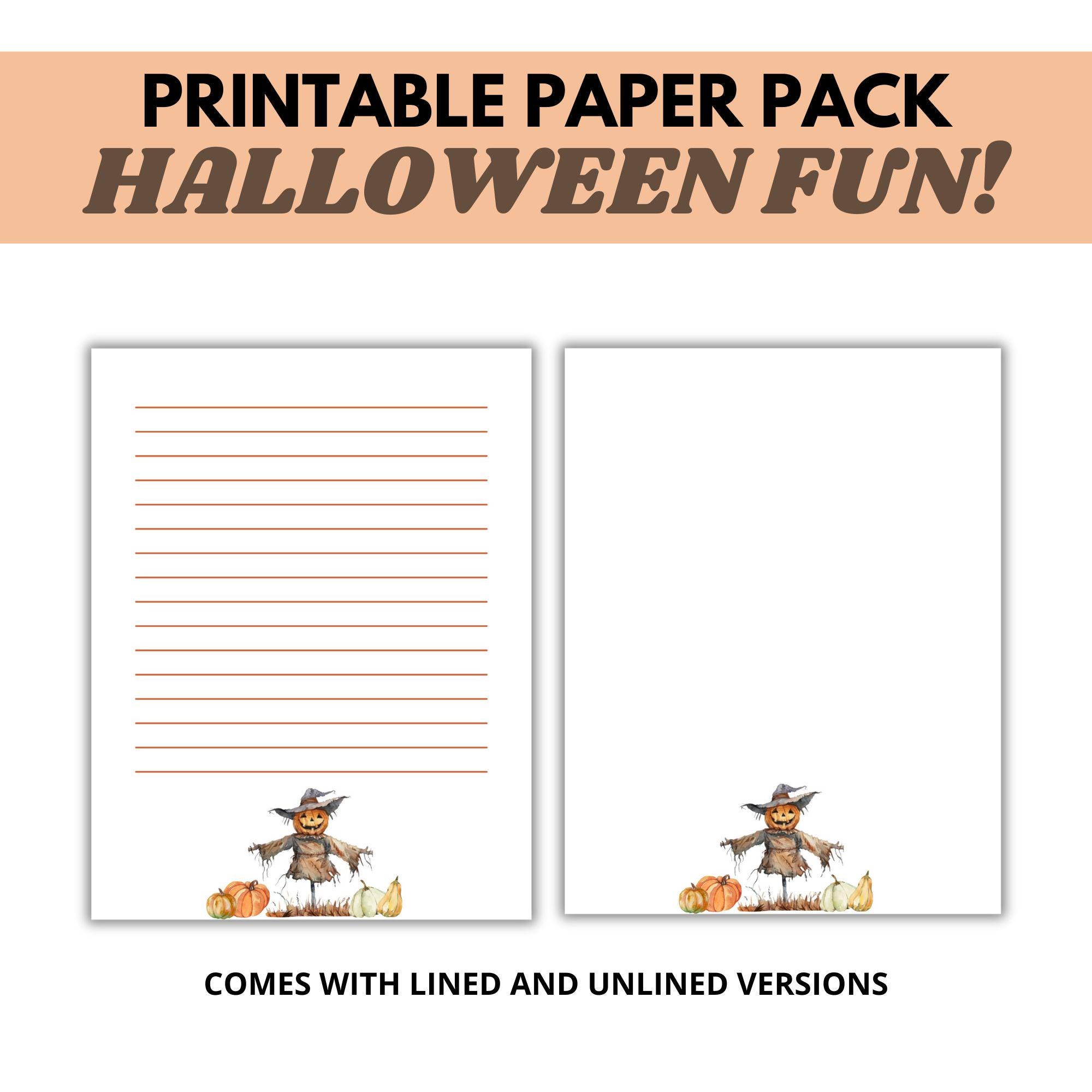 Gothic Halloween Printable Writing Paper With Lined Stationery Set for ...