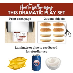 Burger Shack Dramatic Play Set: Printable Restaurant Role Play (PDF) - Etsy