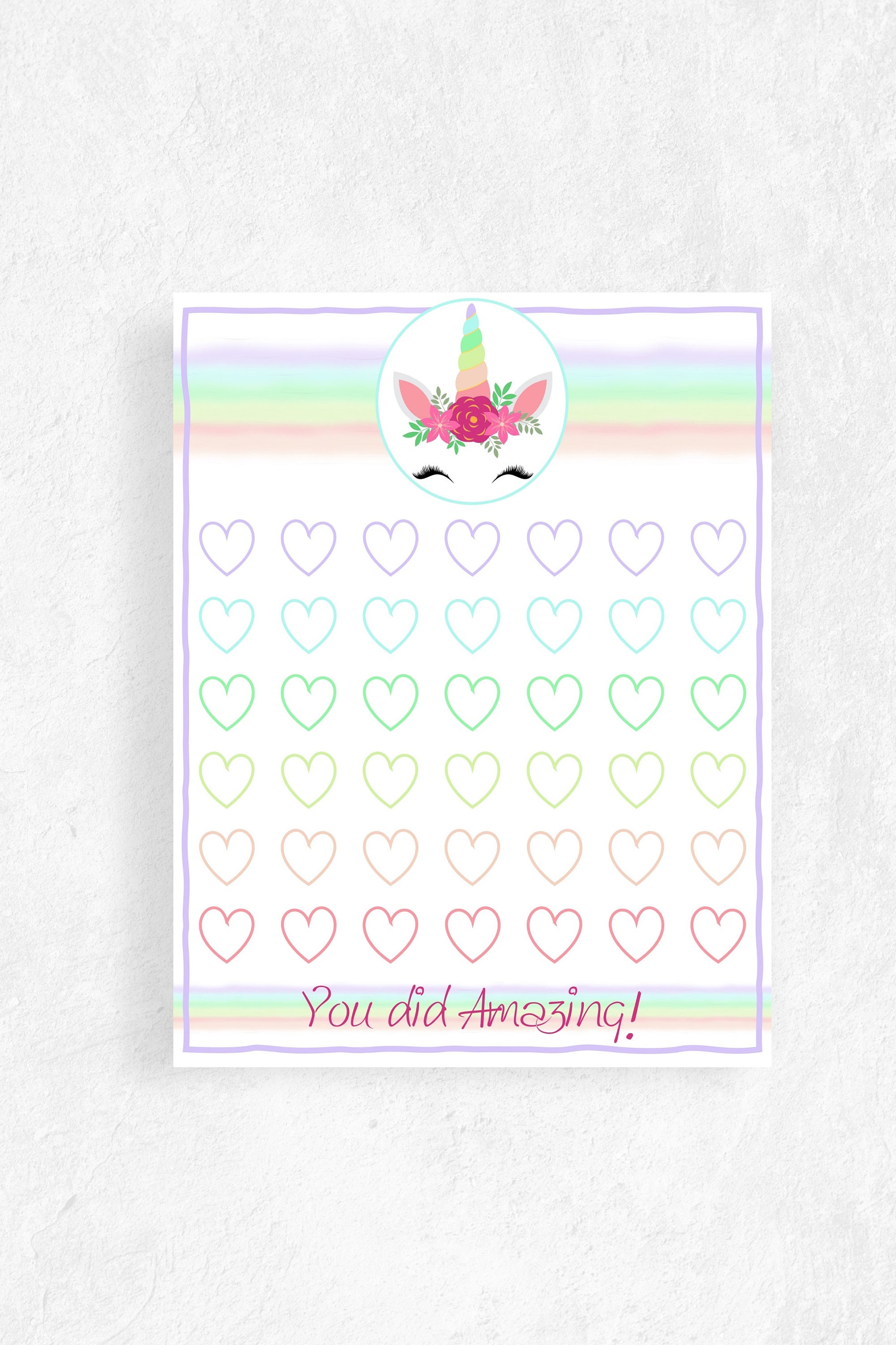 Printable Unicorn Reward Chart: Kids Behavior & Potty Training (PDF) - Etsy