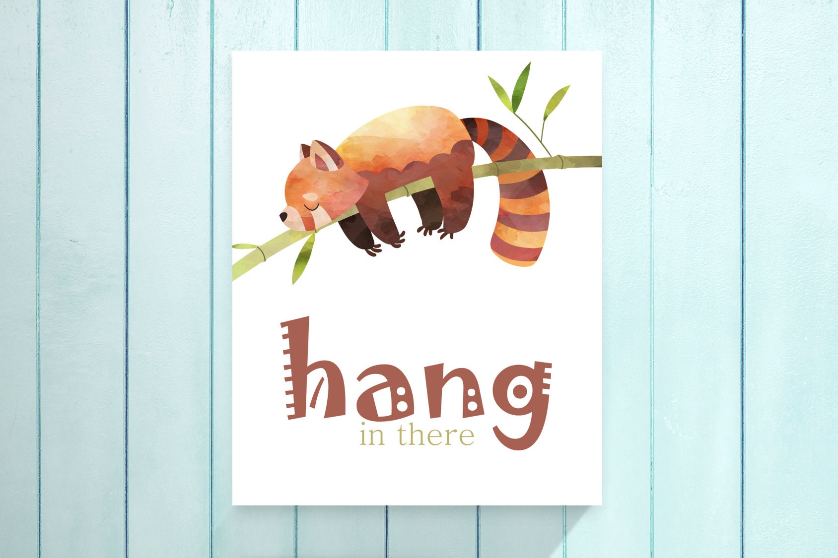 Red Panda Hang in There Art Print | Etsy