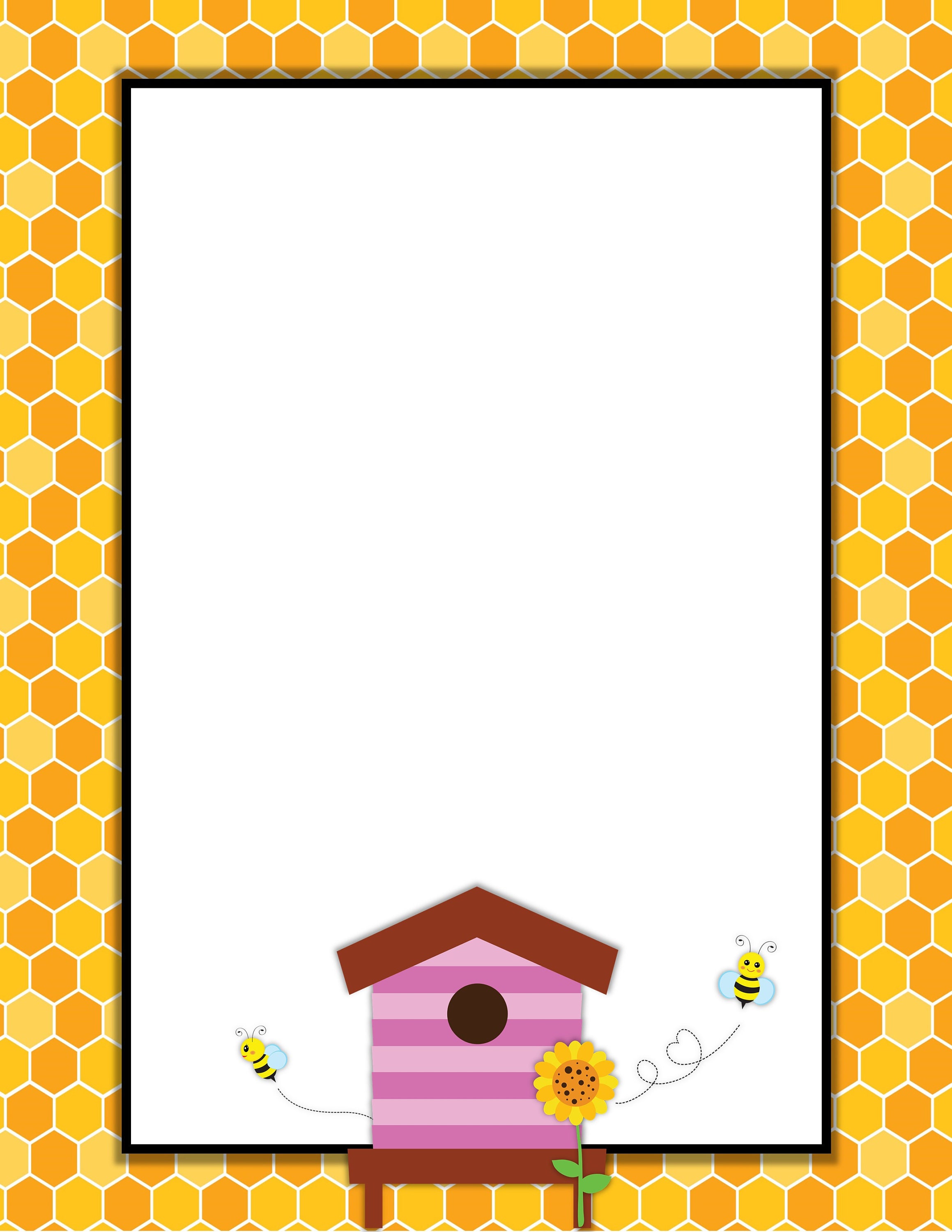Bee Stationary Printable/honeybee Digital Paper Set/honey Bee Digital ...