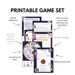 Solar System Printable Games for Kids - Educational Homeschool Activity ...