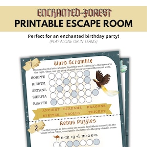 Enchanted Forest Escape Room Printable, Escape Kits, Escape Room for ...