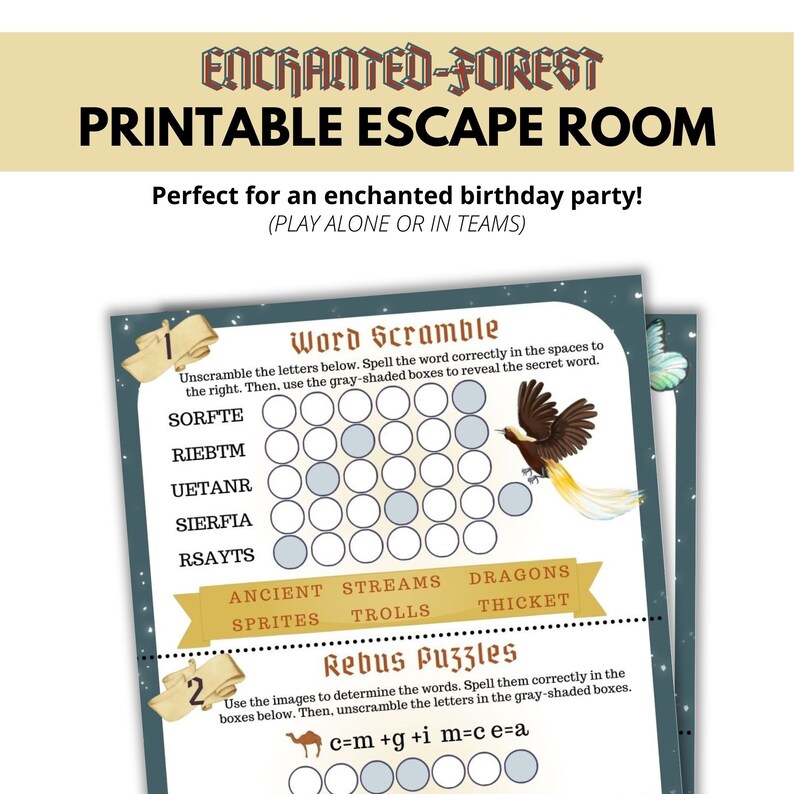 Enchanted Forest Escape Room Printable, Escape Kits, Escape Room for ...