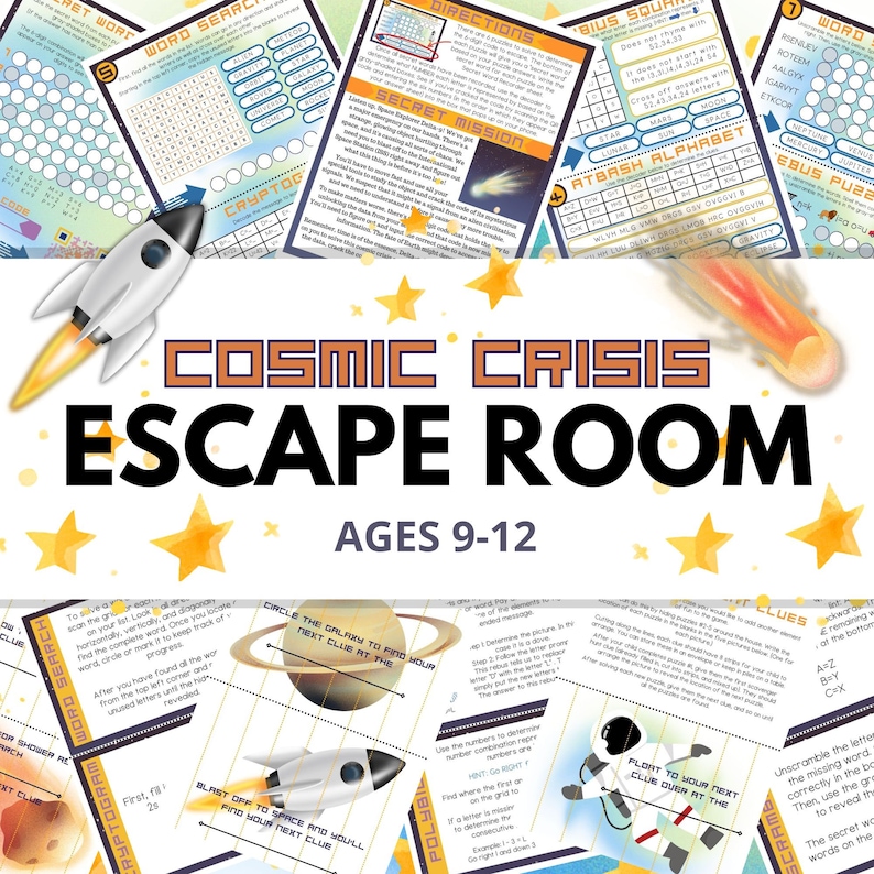 Escape Room Printable for Kids Space Escape Room Escape Room Party for ...