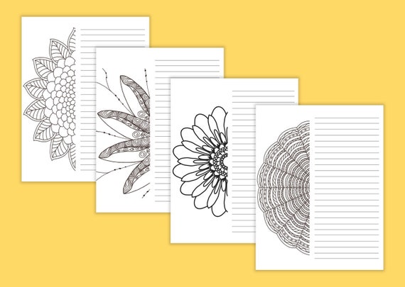 Coloring Pages/coloring Letter Writing Stationery/color Your - Etsy