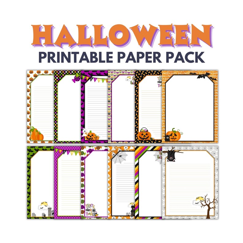 Spooky Halloween Printable Stationery Set for Letter Writing and Kids ...