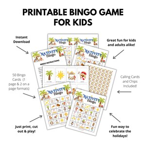 Nativity Bingo, Christmas Bingo, Nativity Kids Activity, Nativity ...