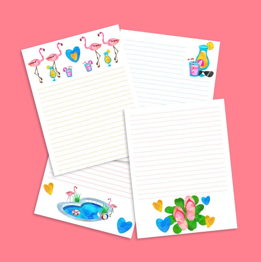 Summer Pool Party-printable Stationary - Etsy