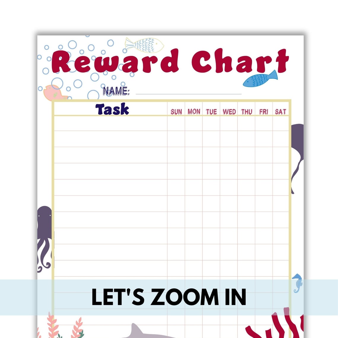 Sea-themed Chore & Reward Chart Set (digital Download) - Etsy