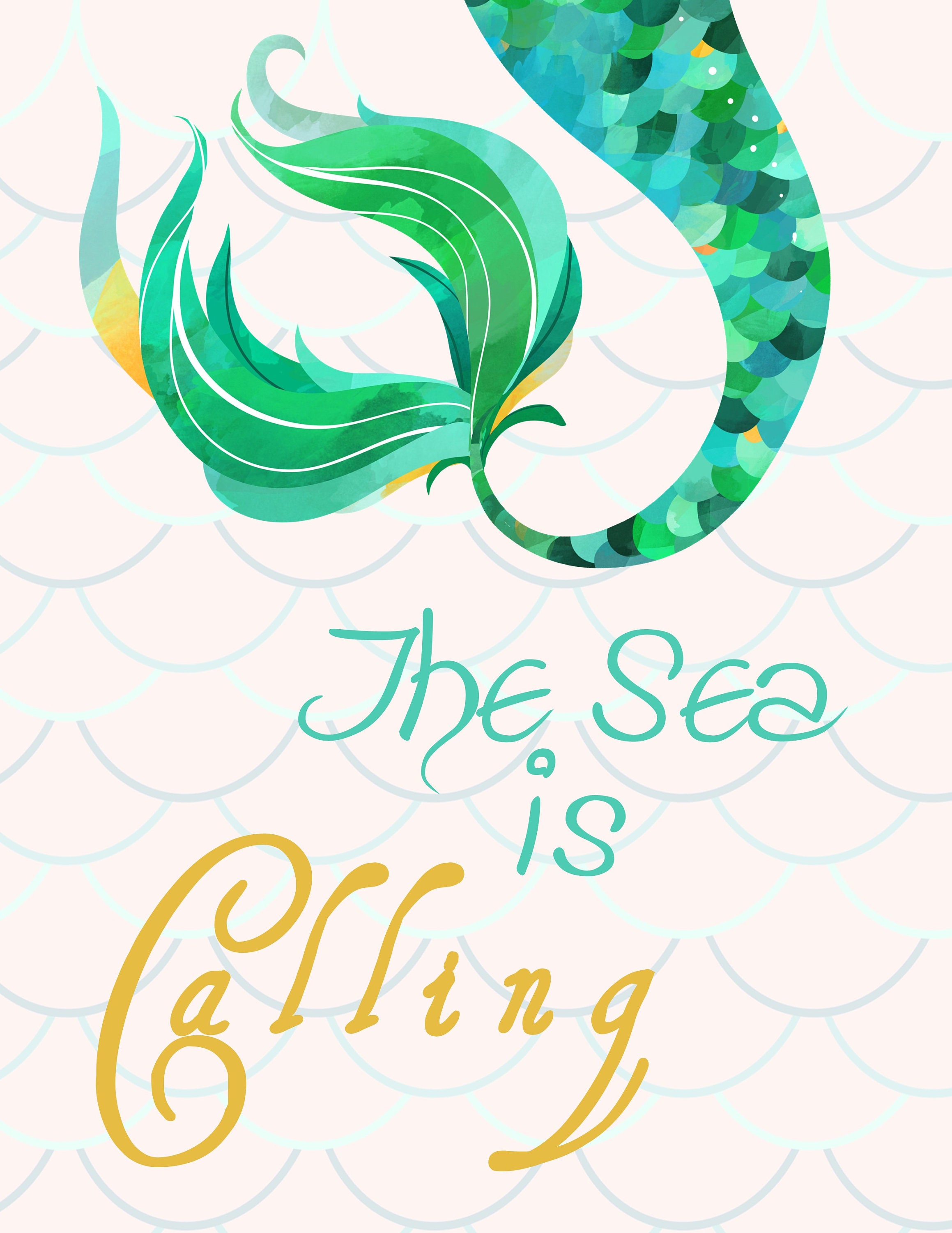 Mermaid Wall Art-mermaid Tail-mermaid Printable-digital Download - Etsy