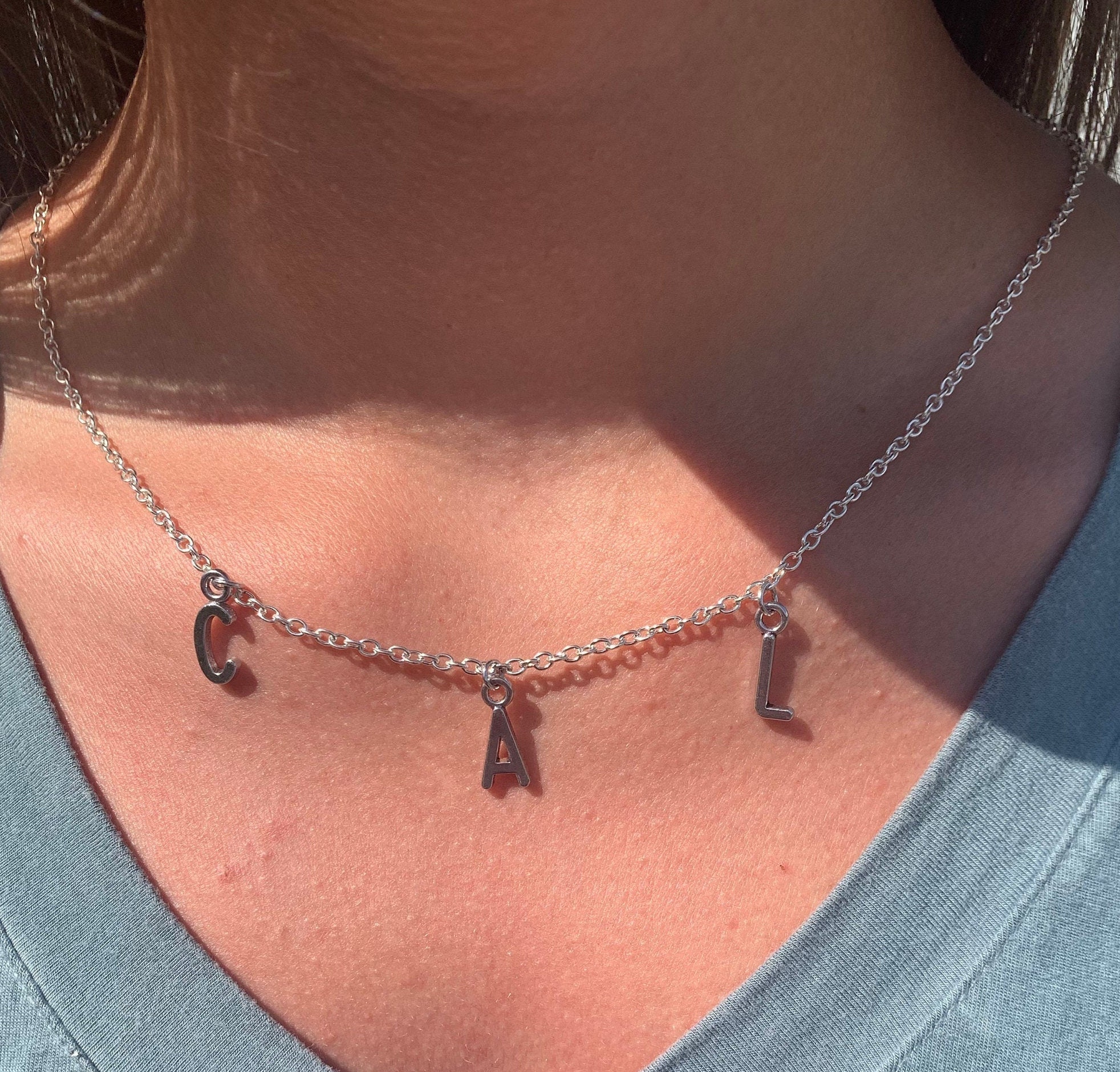 Dangle Name Necklace - Etsy