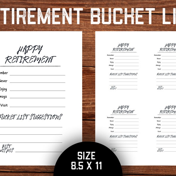 Retirement Bucket List - Etsy